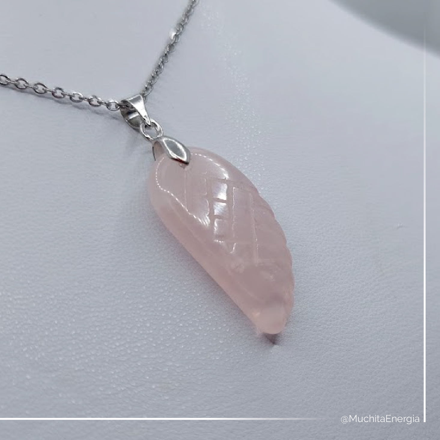 Dije Ala de Ángel de Cuarzo Rosa - Muchita Energía